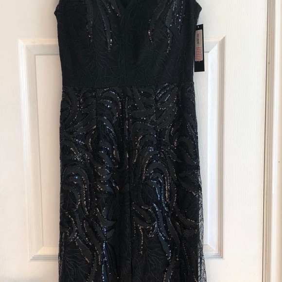 David Meister | Dresses | David Meister Black Sequined Evening Gown ...